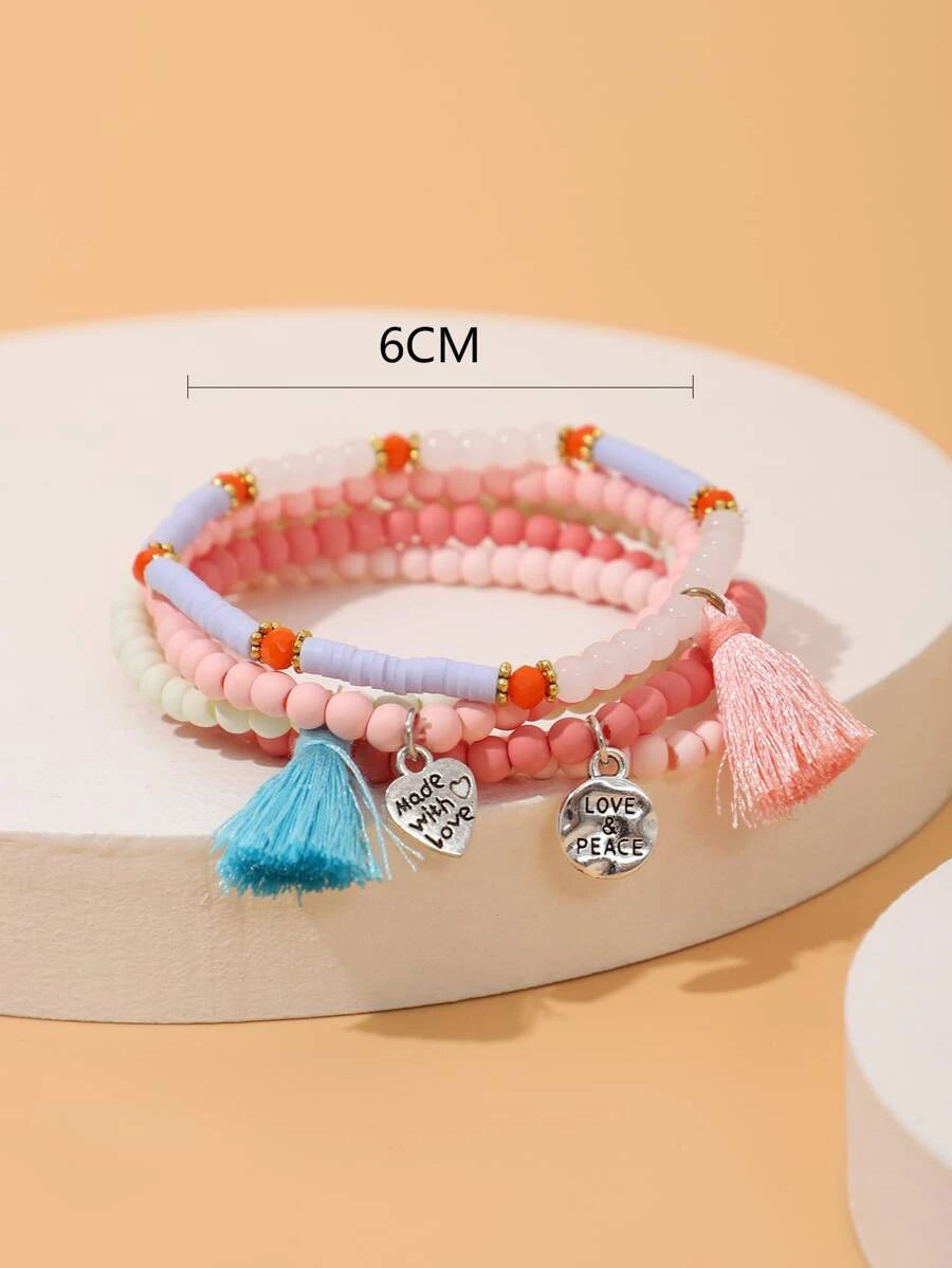 10921 1b-047 set cinco Piezas Pulsera De Cuentas Elástica Con Adorno – sofve