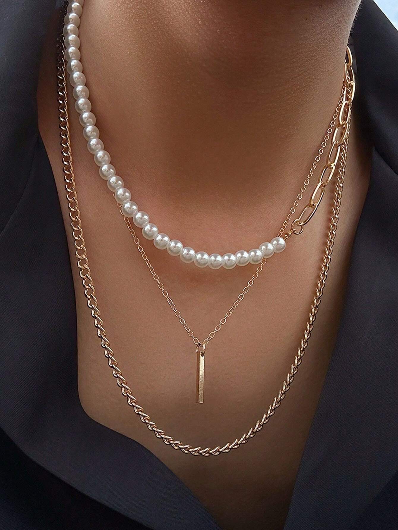 8208 1b-04-15 Set 3 Piezas De Collar De Perlas Para Hombres – sofve